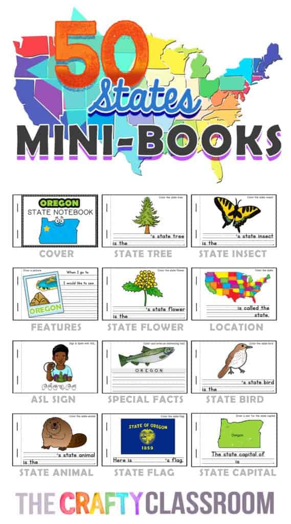 50 States Minibook Pack - The Crafty Classroom