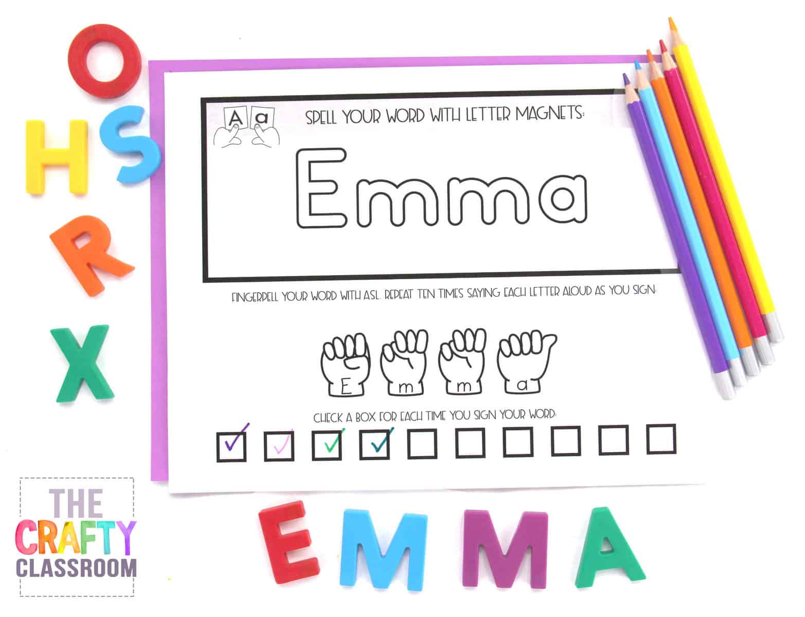 Type Your Own Name Activity Mats - The Crafty Classroom