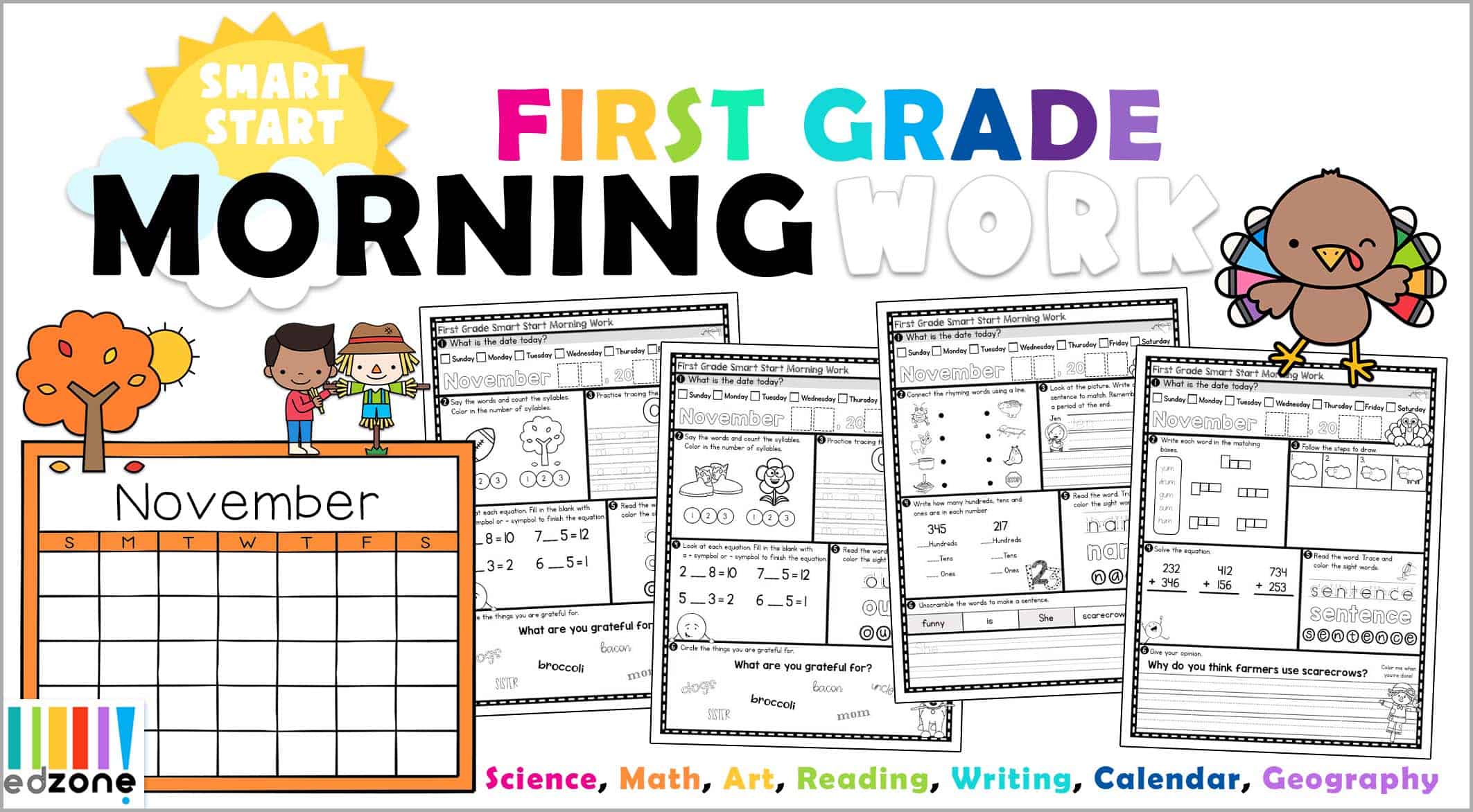 Smart Start First Grade Morning Work - The Crafty Classroom