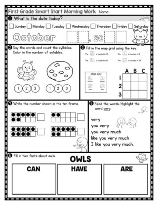 Smart Start First Grade Morning Work - The Crafty Classroom